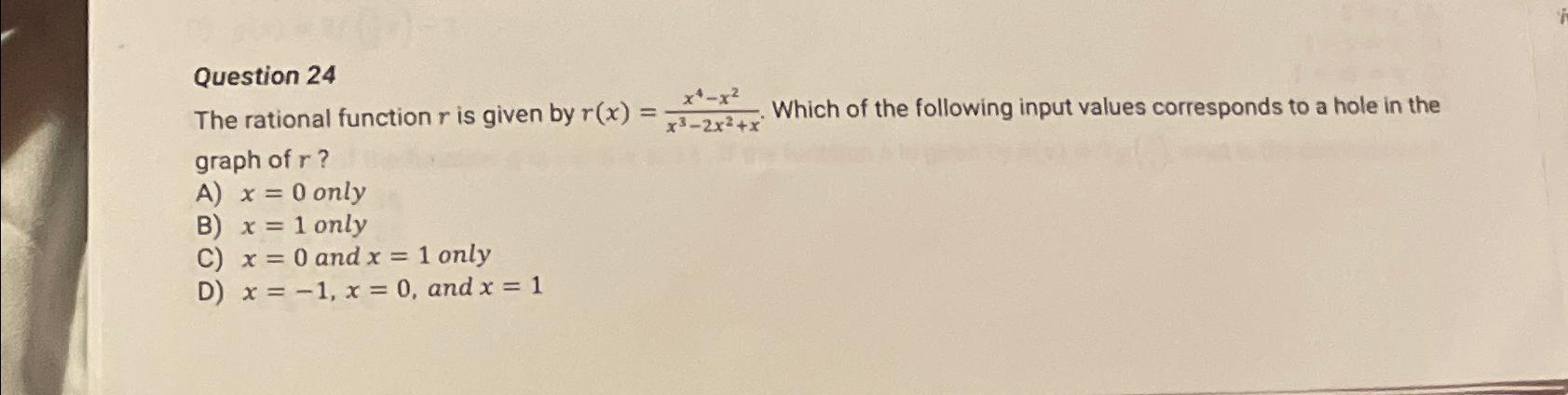 Solved Question 24The rational function r ﻿is given by | Chegg.com