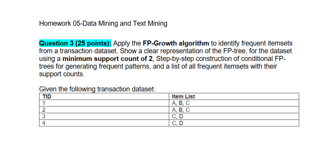 Solved Homework 05-Data Mining and Text MiningQuestion 3 (25 | Chegg.com