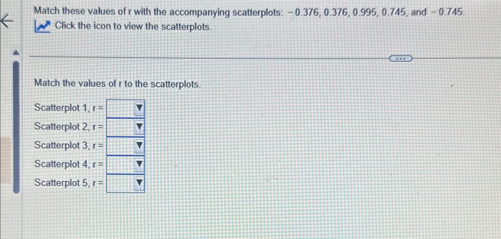 Match these values of r ﻿with the accompanying | Chegg.com