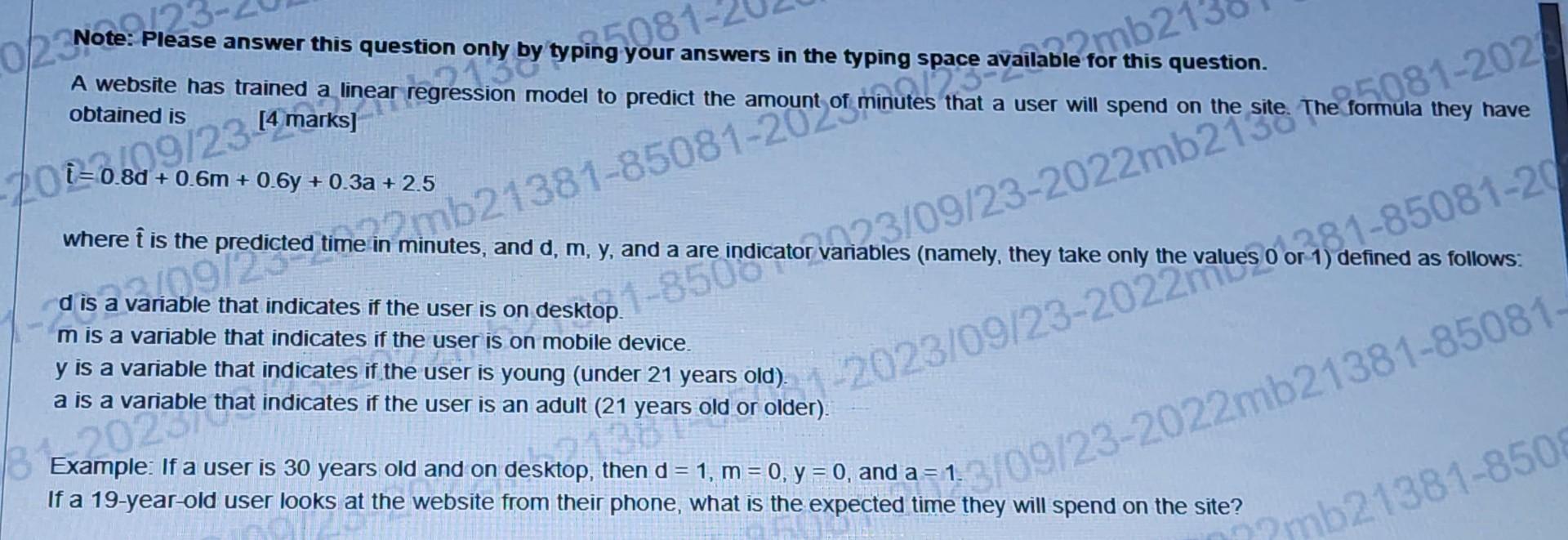 Solved Note: Please answer this question only by typing your | Chegg.com