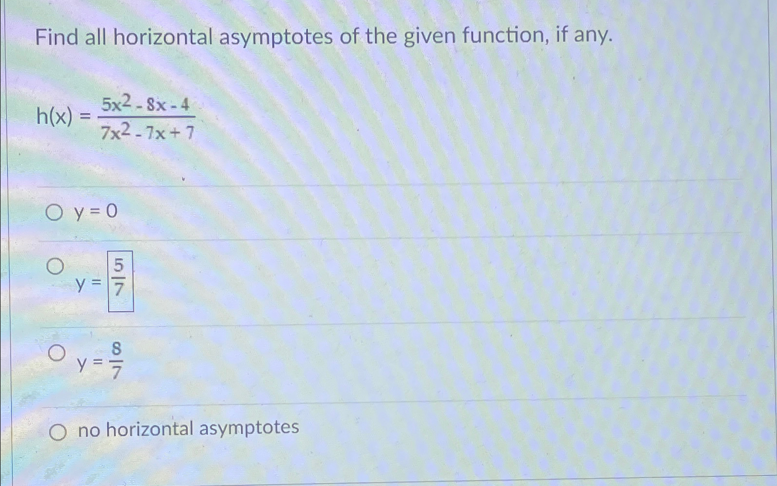 Solved Find all horizontal asymptotes of the given function, | Chegg.com