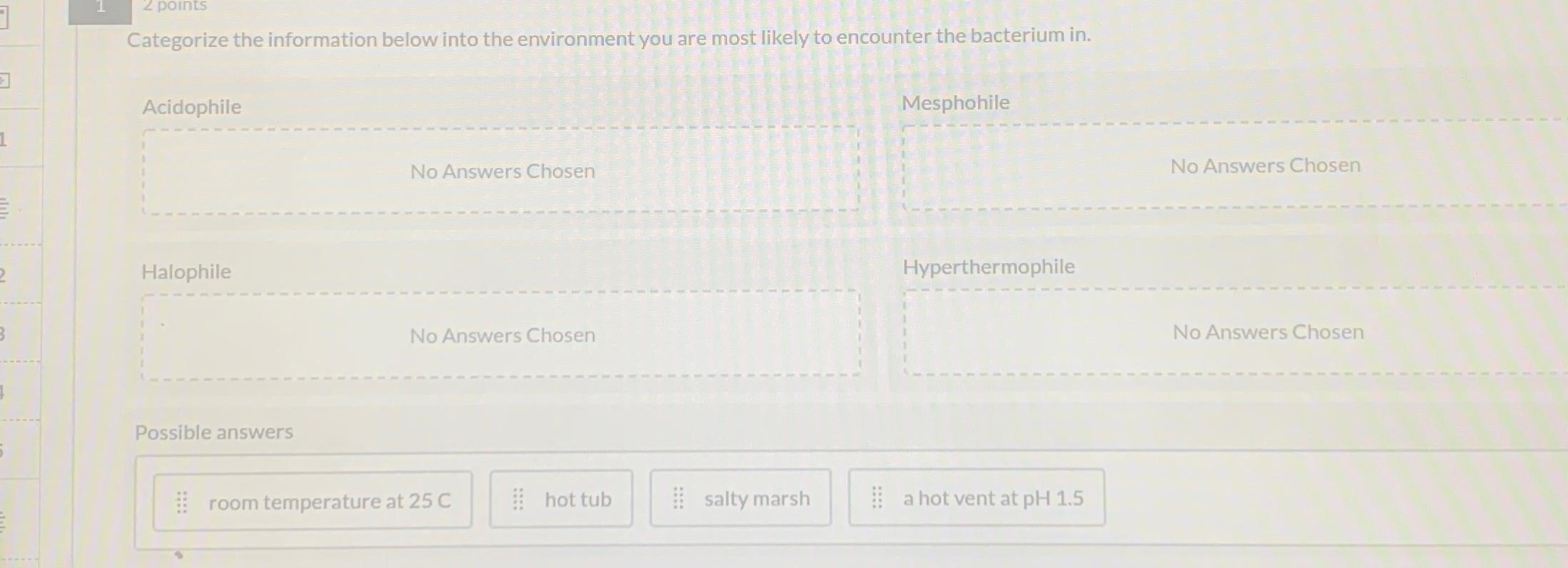 Solved Categorize the information below into the environment | Chegg.com | Chegg.com
