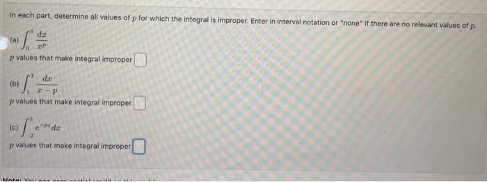 Solved In each part, determine all values of p for which the | Chegg.com