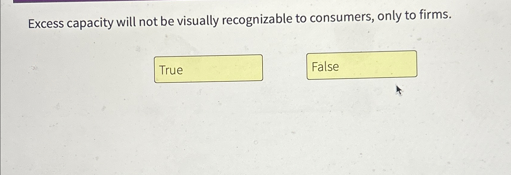 Solved Excess capacity will not be visually recognizable to | Chegg.com