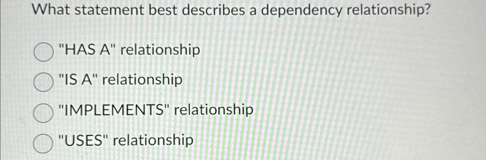 Solved What statement best describes a dependency | Chegg.com