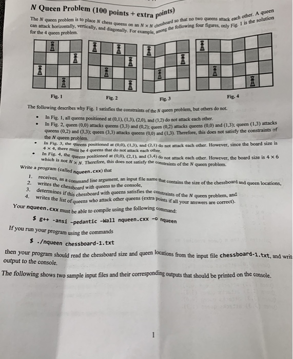 Solved N Queen Problem (100 points + extra points) The N | Chegg.com