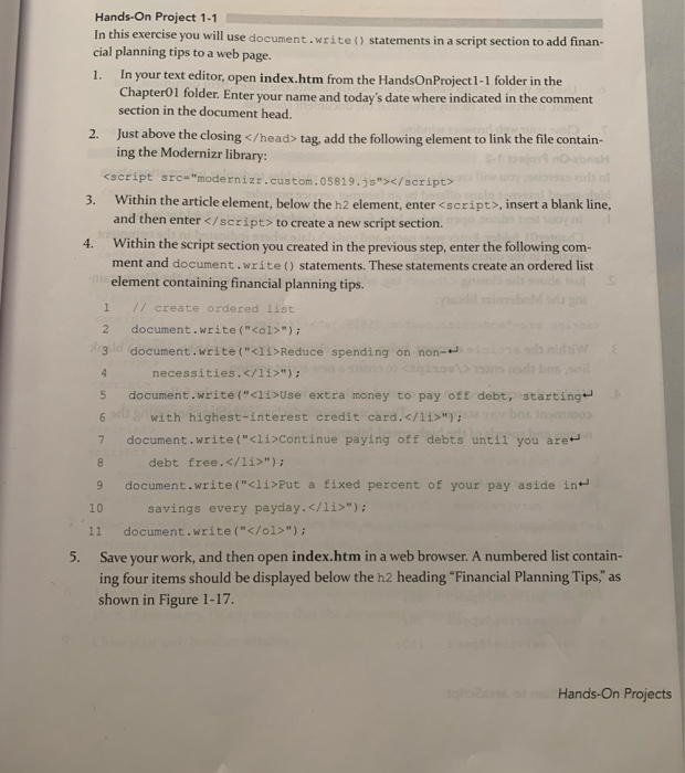 Solved Hands-On Project 1-1 In this exercise you will use | Chegg.com