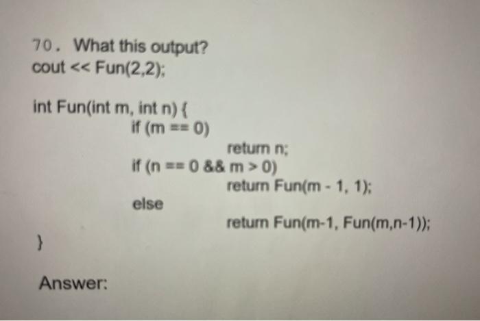 Solved 68. What this output? cout