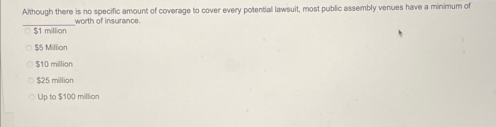 Solved Although there is no specific amount of coverage to | Chegg.com