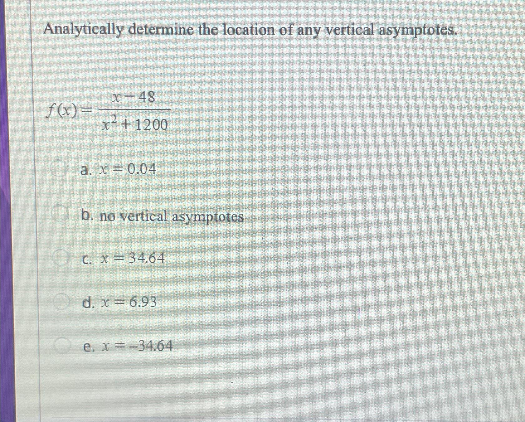 Solved Analytically determine the location of any vertical | Chegg.com