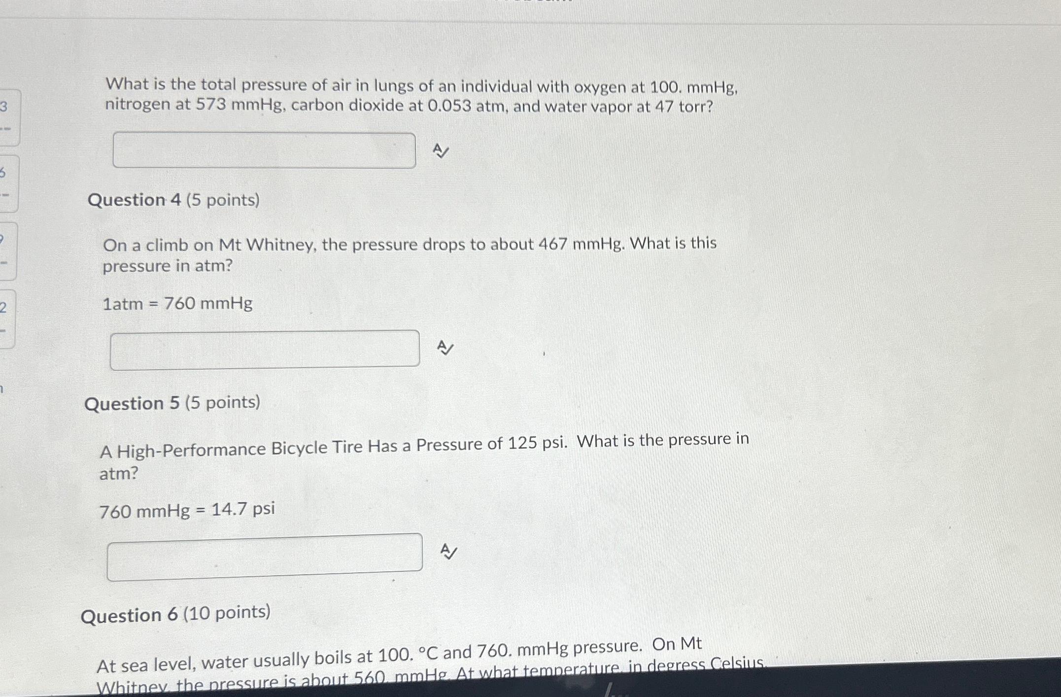 Solved What is the total pressure of air in lungs of an | Chegg.com