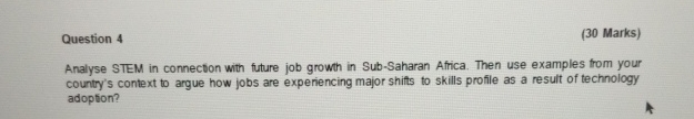Solved Question 4( 30 ﻿Marks)Analyse STEM in connection with | Chegg.com