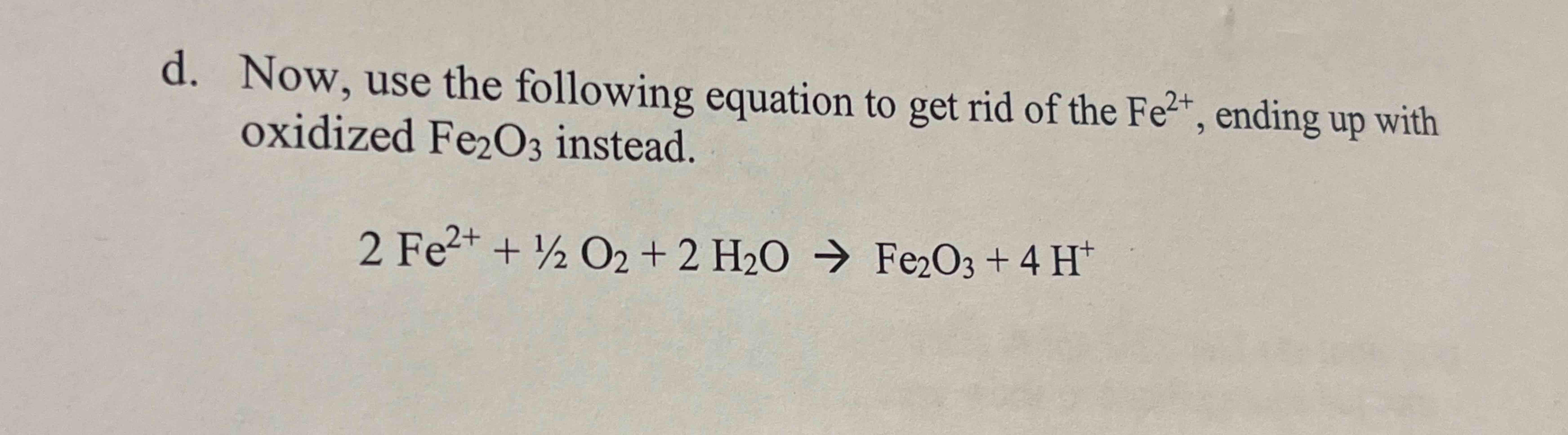 Solved d. ﻿Now, use the following equation to get rid of the | Chegg.com