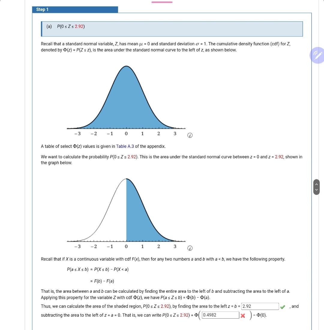 Solved Recall that a standard normal variable, Z, has mean | Chegg.com