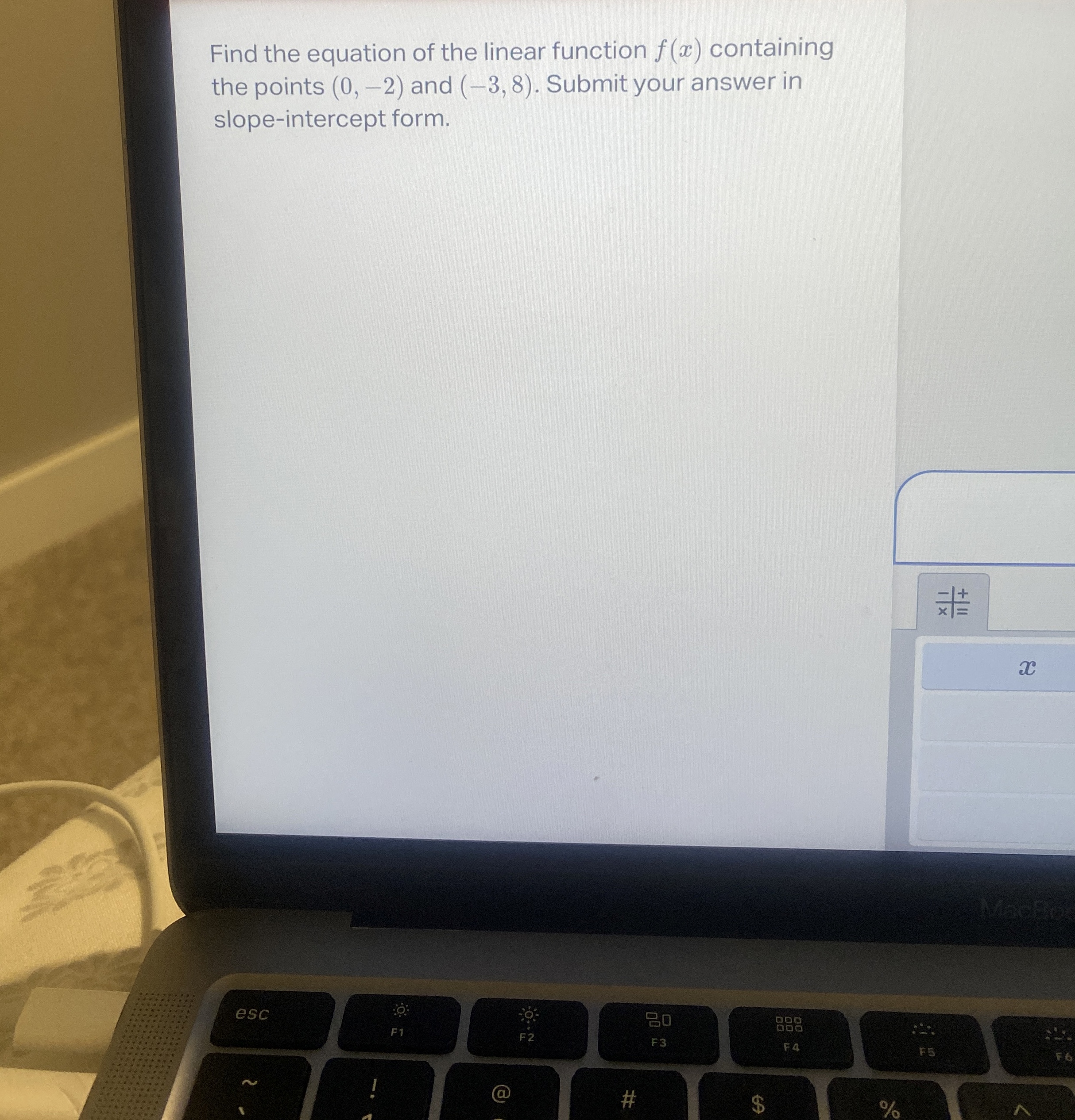 Solved Find the equation of the linear function f(x) | Chegg.com