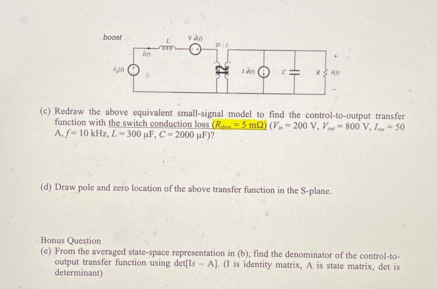 Solved (c) ﻿Redraw the above equivalent small-signal model | Chegg.com