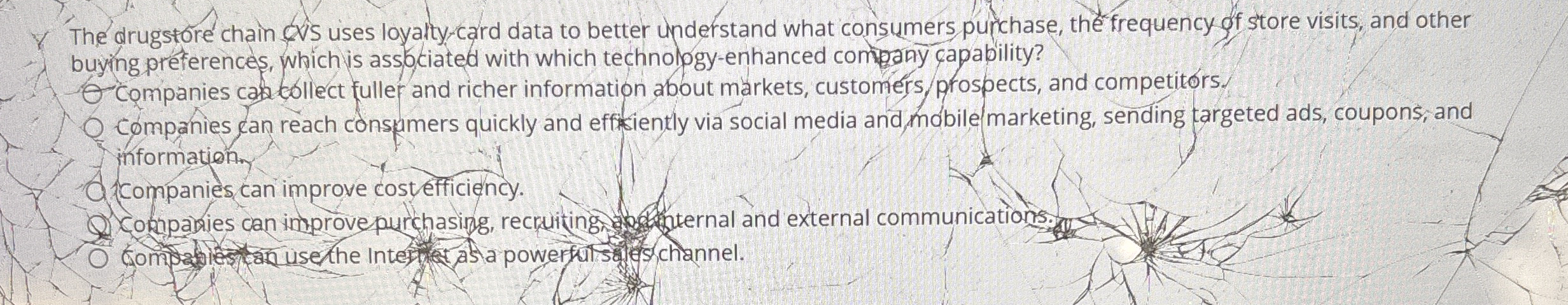 Solved Y The drugstore chain cVS uses loyalty-card data to | Chegg.com