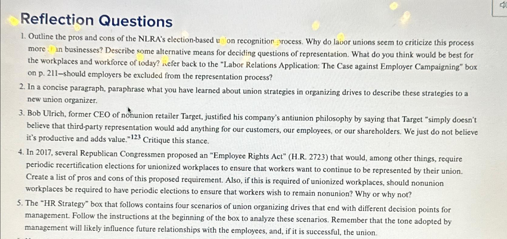 Solved Reflection QuestionsOutline the pros and cons of the | Chegg.com