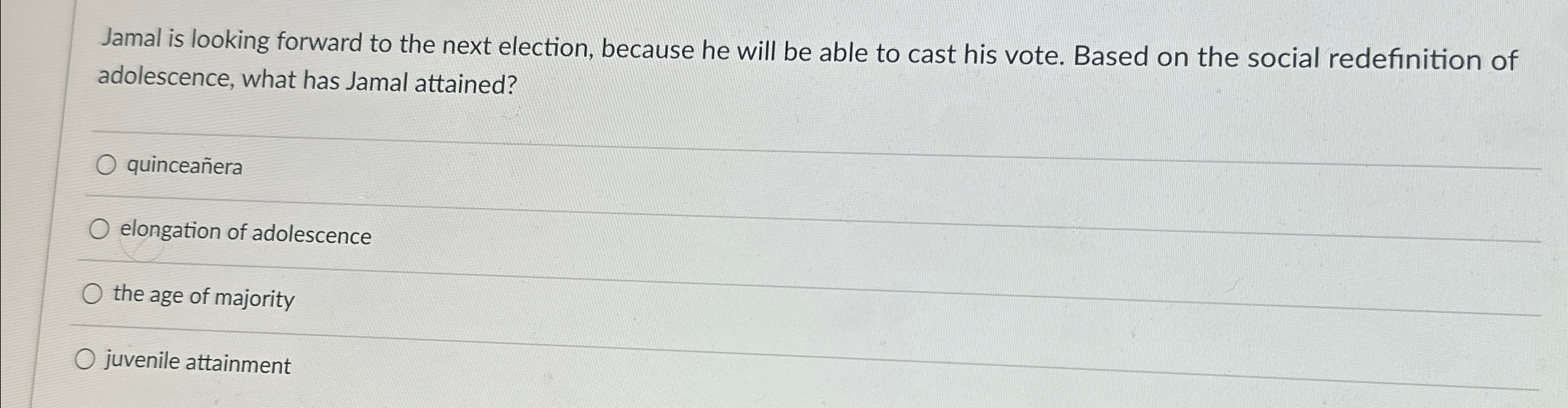 Solved Jamal is looking forward to the next election, | Chegg.com