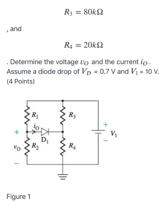 Solved Q 1. The diode circuit shown in figure 1 has R1 = | Chegg.com