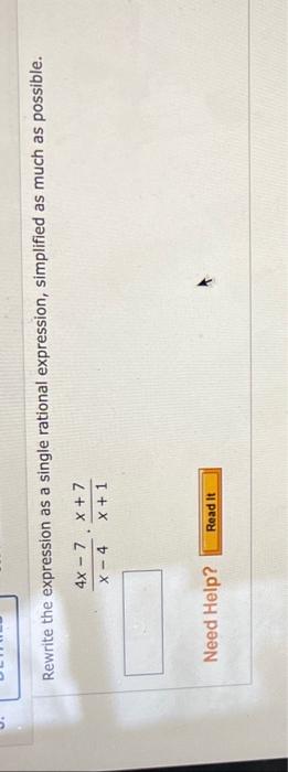 Solved Rewrite the expression as a single rational | Chegg.com