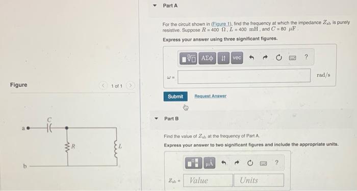 Solved For the circuit shown in (Figure. 1). find the | Chegg.com