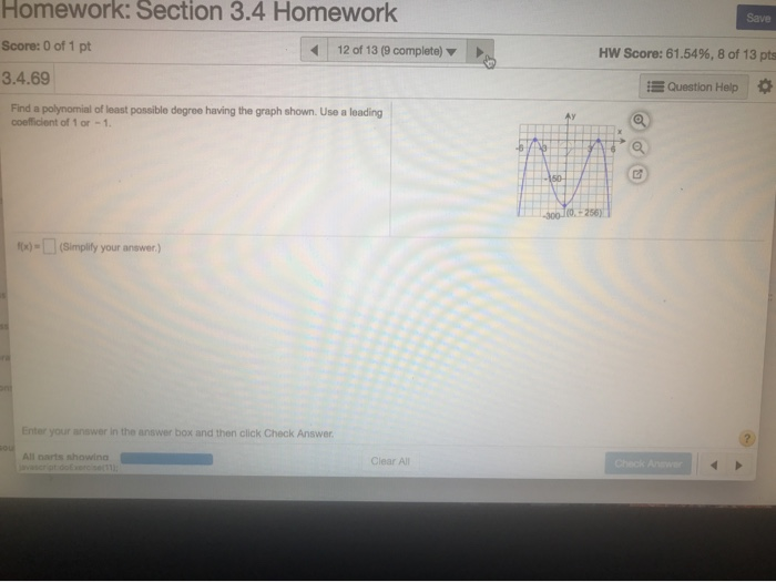 Solved Save Homework Section 3 4 Homework Score 0 Of 1 Pt