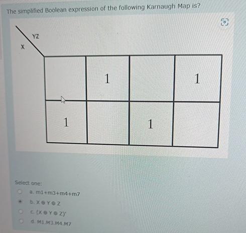 Solved The simplified Boolean expression of the following | Chegg.com