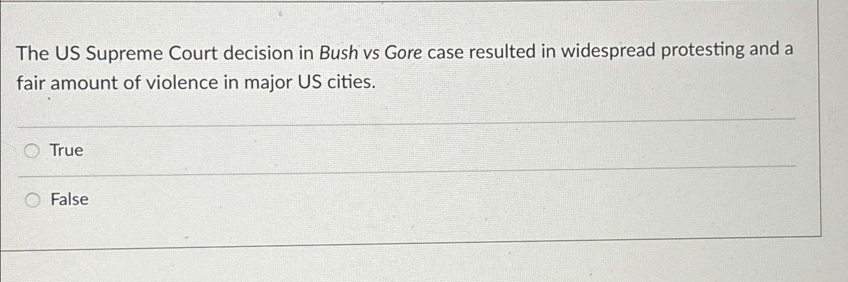 Solved The US Supreme Court decision in Bush vs Gore case | Chegg.com