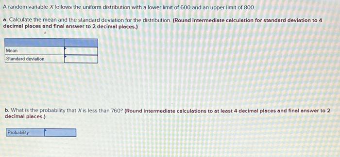 Solved A random variable X follows the uniform distribution | Chegg.com