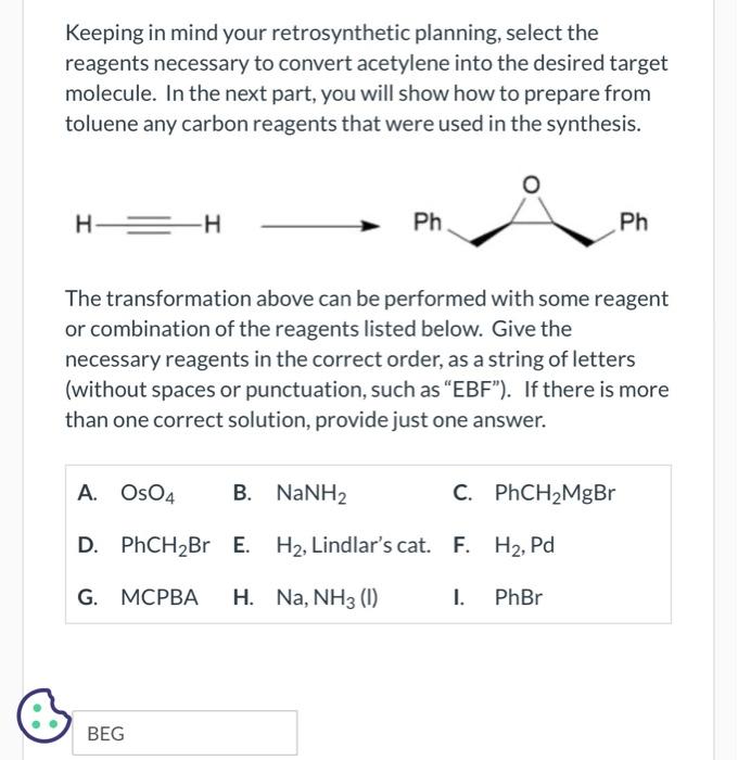 Solved Using toluene and acetylene as your only sources of | Chegg.com