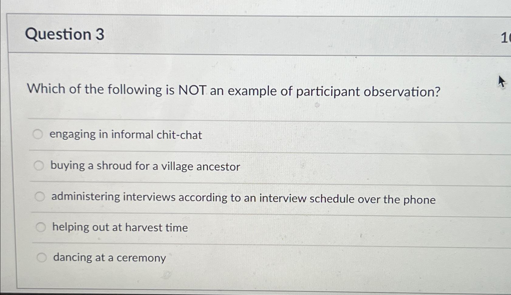 Solved Question 3Which of the following is NOT an example of | Chegg.com
