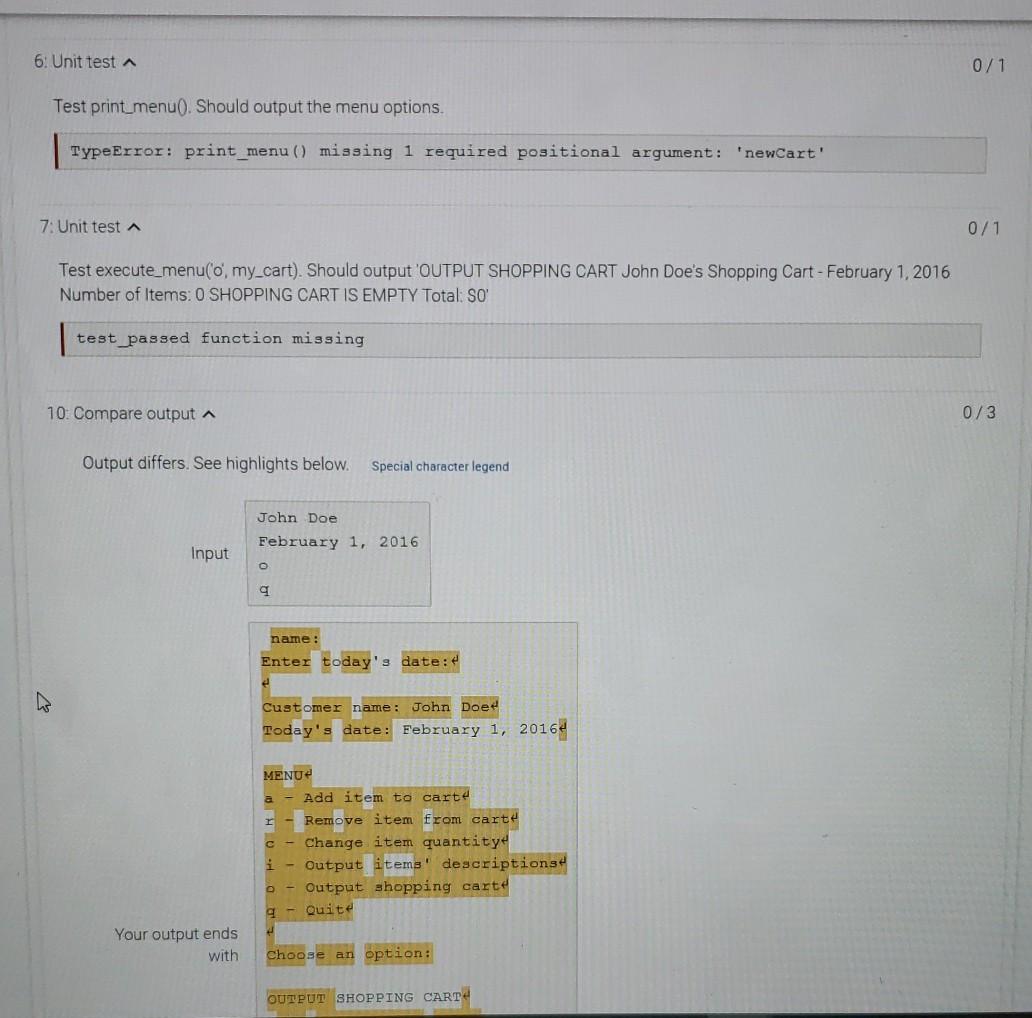 Solved 7.26 LAB*: Program: Online shopping cart (Part 2) | Chegg.com