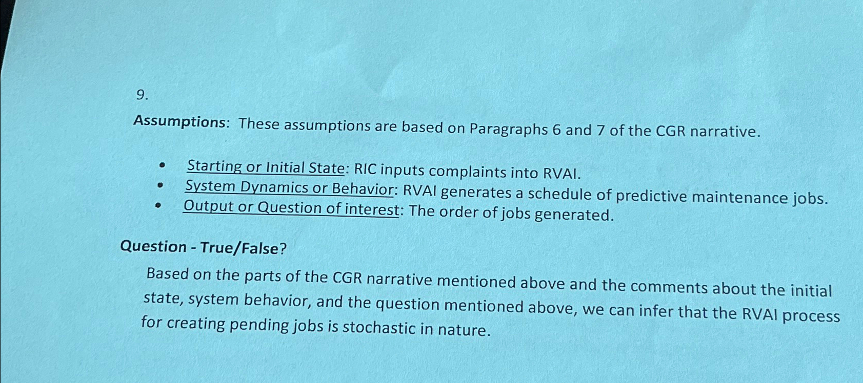 Solved Assumptions: These assumptions are based on | Chegg.com