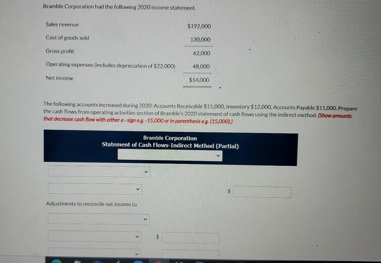 Solved Bramble Corporation had the following 2020 income | Chegg.com