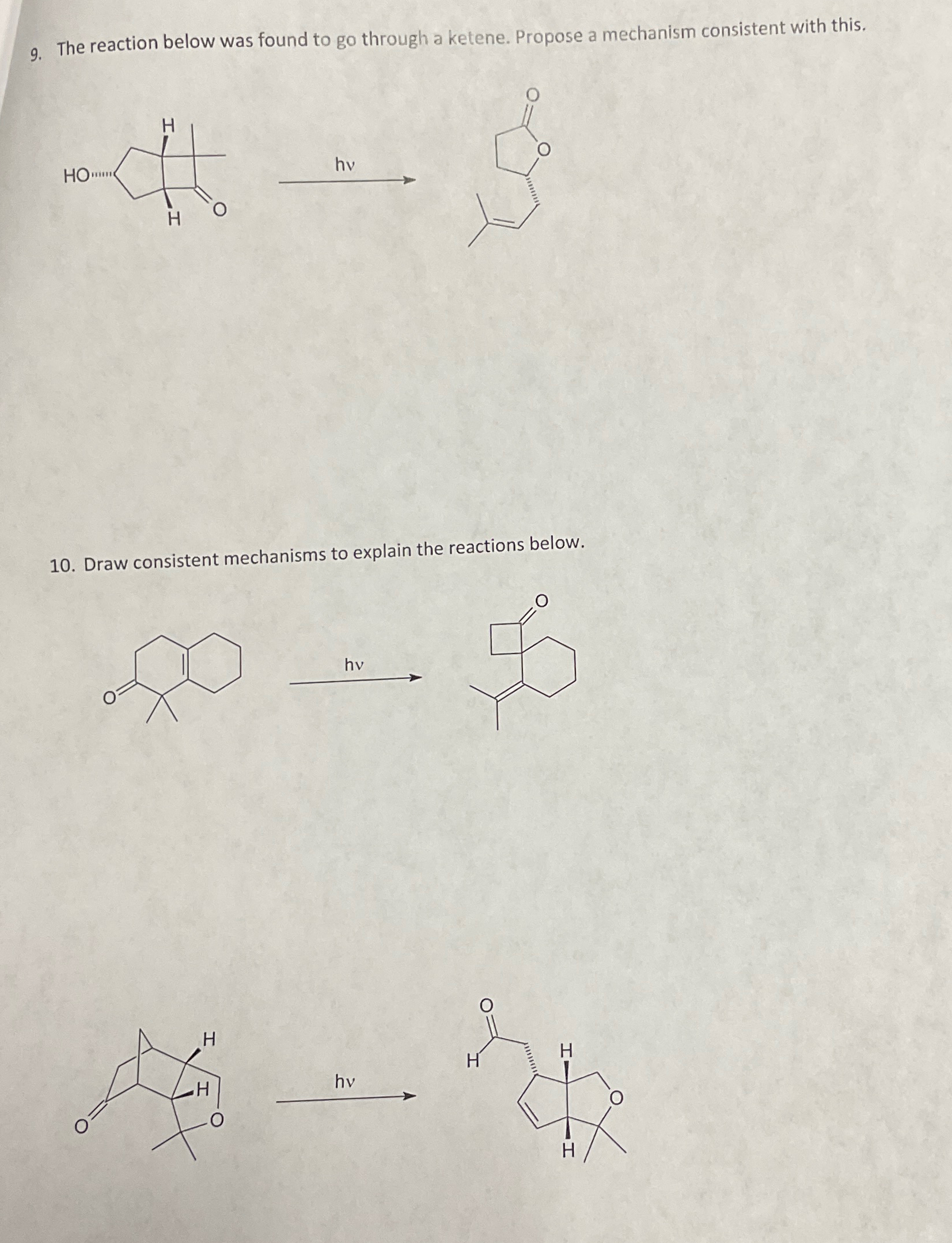 Solved The reaction below was found to go through a ketene. | Chegg.com