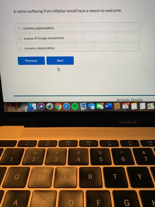 Solved A nation suffering from inflation would have a reason | Chegg.com