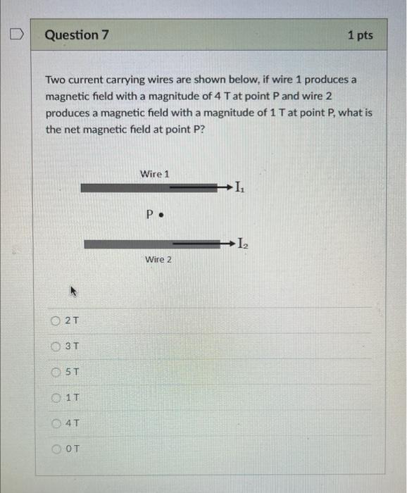Solved Two current carrying wires are shown below, if wire 1 | Chegg.com