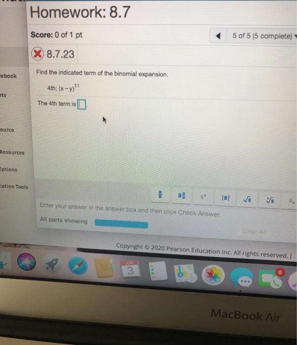 Solved Homework 8 7 Score 0 Of 1 Pt 5 Of 5 5 Complete X