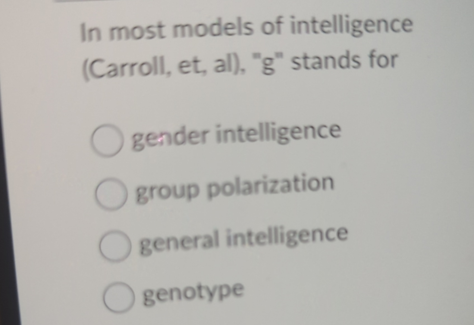 Solved In most models of intelligence (Carroll, ﻿et, | Chegg.com