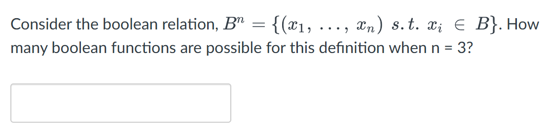 Solved Consider the boolean relation, | Chegg.com