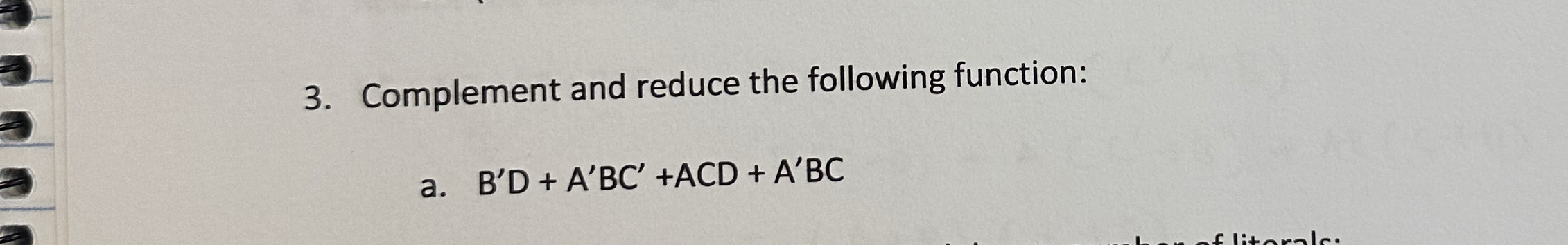 Solved Complement and reduce the following | Chegg.com