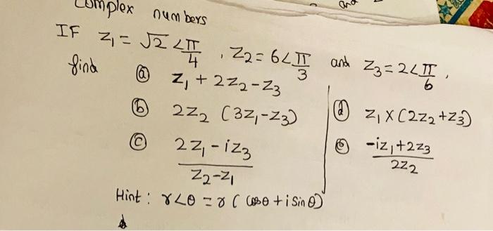 Solved \\( z_{1}=\\sqrt{2}
