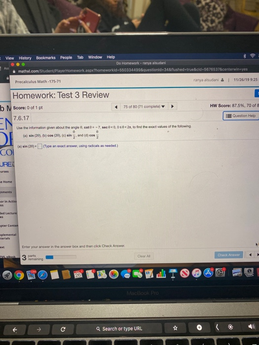 Solved View History Bookmarks People Tab Window Help Do | Chegg.com