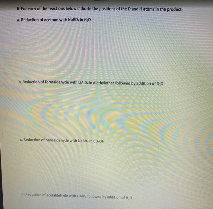 Solved 6. For each of the reactions below indicate the | Chegg.com