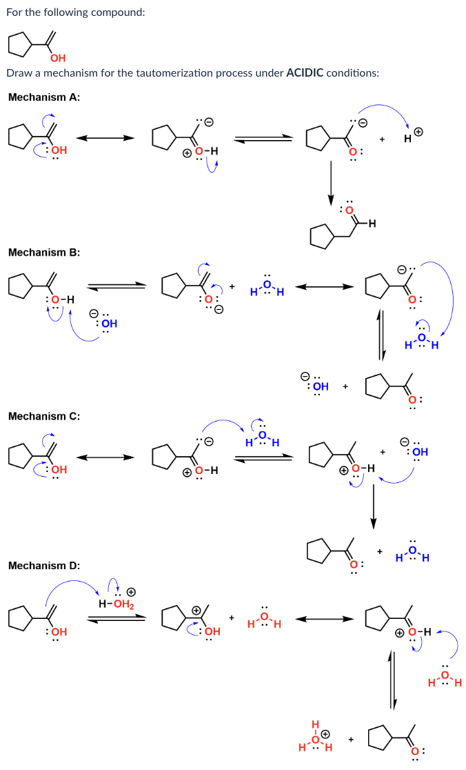 For the following compound:Draw a mechanism for the | Chegg.com