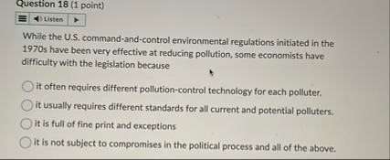 Solved Question 18 (1 ﻿point) While the U.S. | Chegg.com