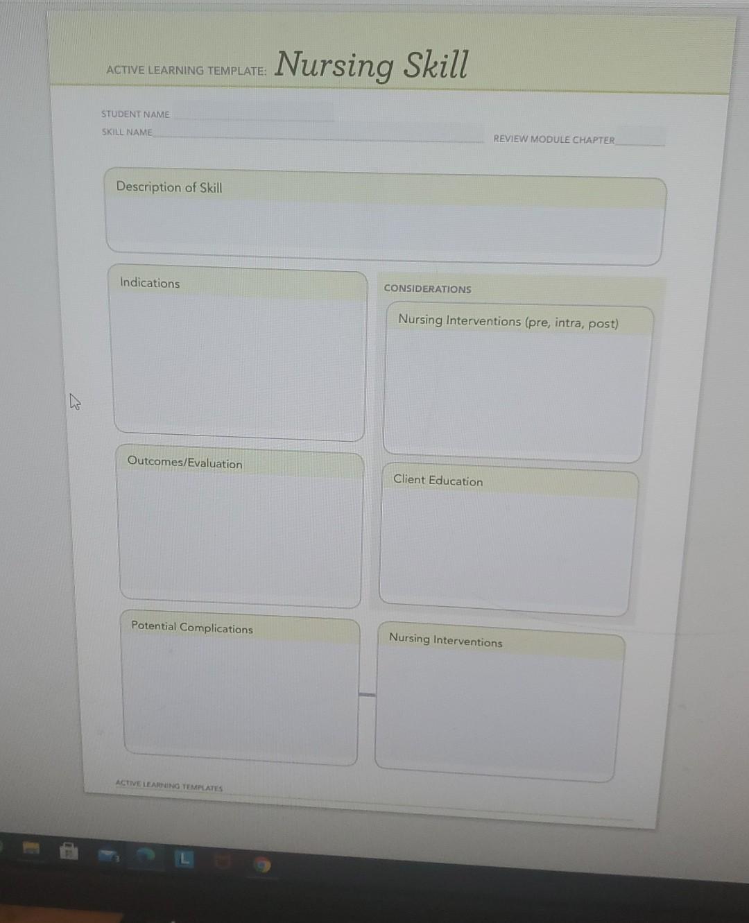 Solved ACTIVE LEARNING TEMPLATE: Nursing Skill STUDENT NAME | Chegg.com