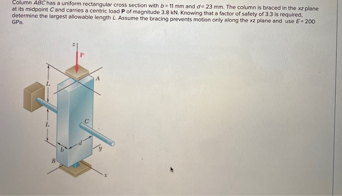 Solved Column ABC has a uniform rectangular cross section | Chegg.com
