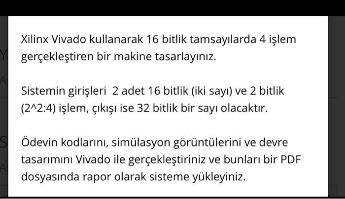 Solved Xilinx Vivado kullanarak 16 bitlik tamsayılarda 4 | Chegg.com